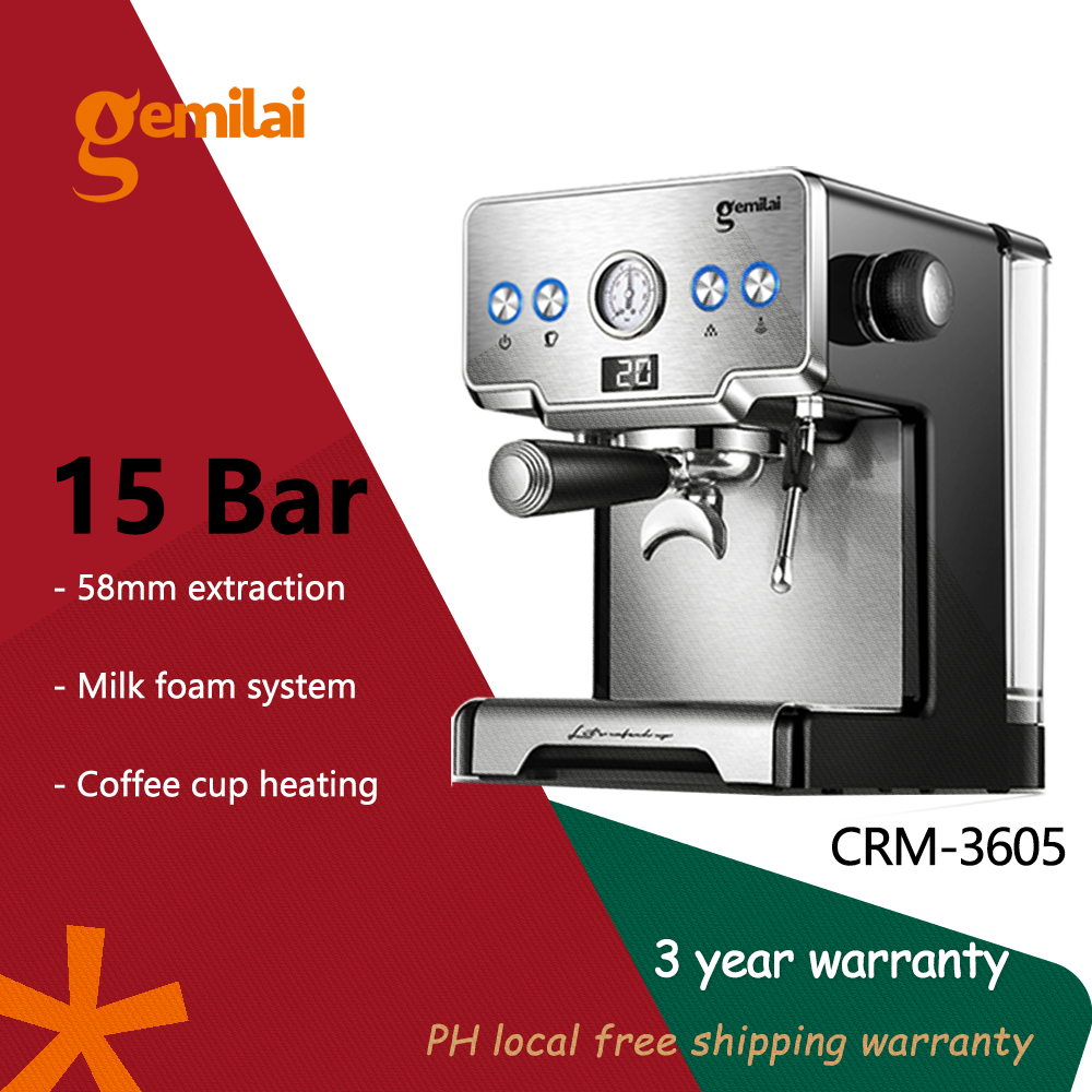 Gemilai Coffee Maker On Sale CRM3605 Espresso Machine 15 Bar Dolce ...
