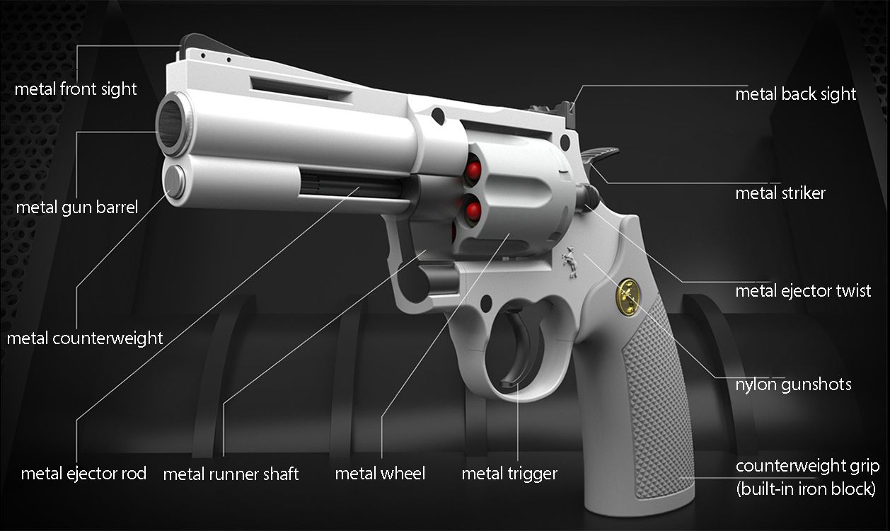 Soft Bullet Toy Revolver Shell Ejection Gun Pistol Blaster Outdoor ...