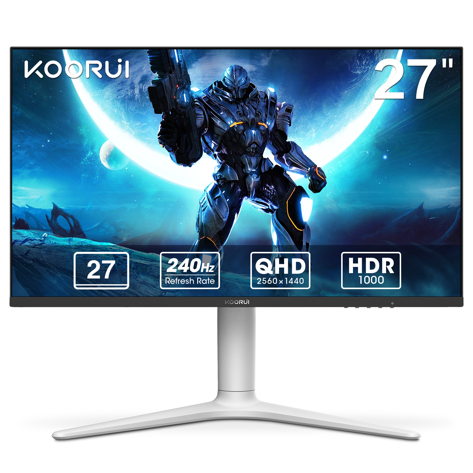 KOORUI GN10 27″ Gaming Monitor (powered by HKC) VA/Mini-LED Screen Type,Cool Gray Color, 75 x ...