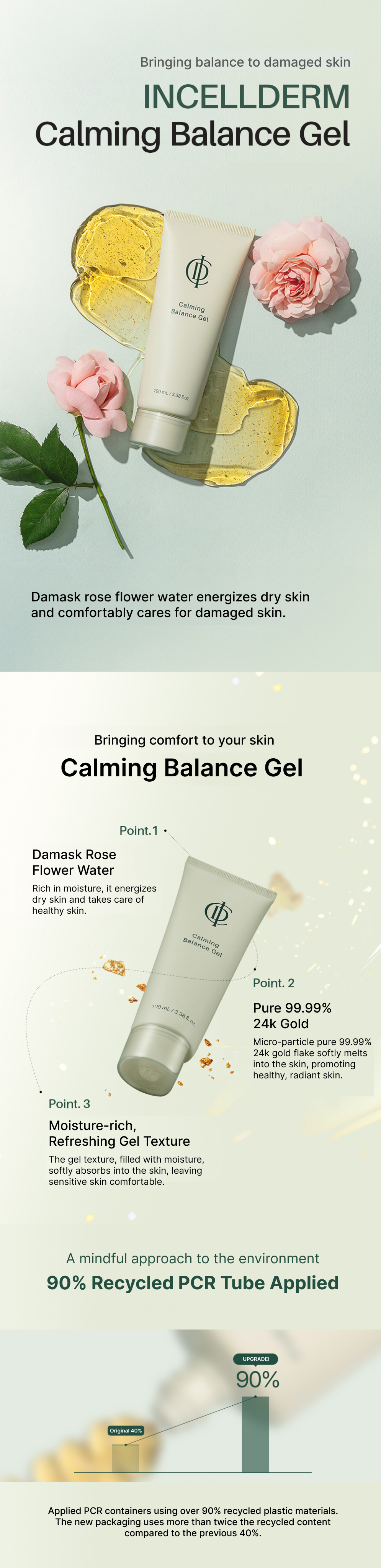 INCELLDERM Calming Balance Gel – 100mL | Gel Moisturizer for Sensitive ...