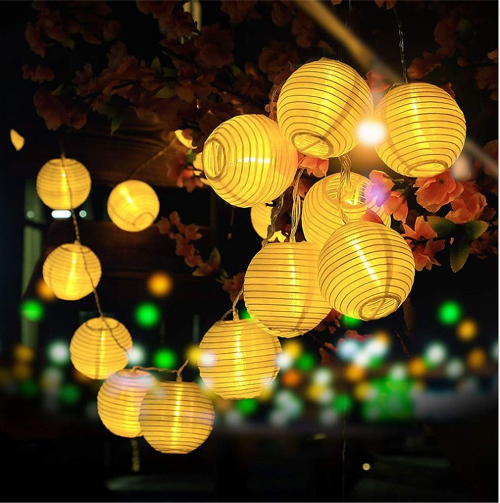 Japanese Lantern String Lights Hanging Paper Lanterns Modern Outdoor