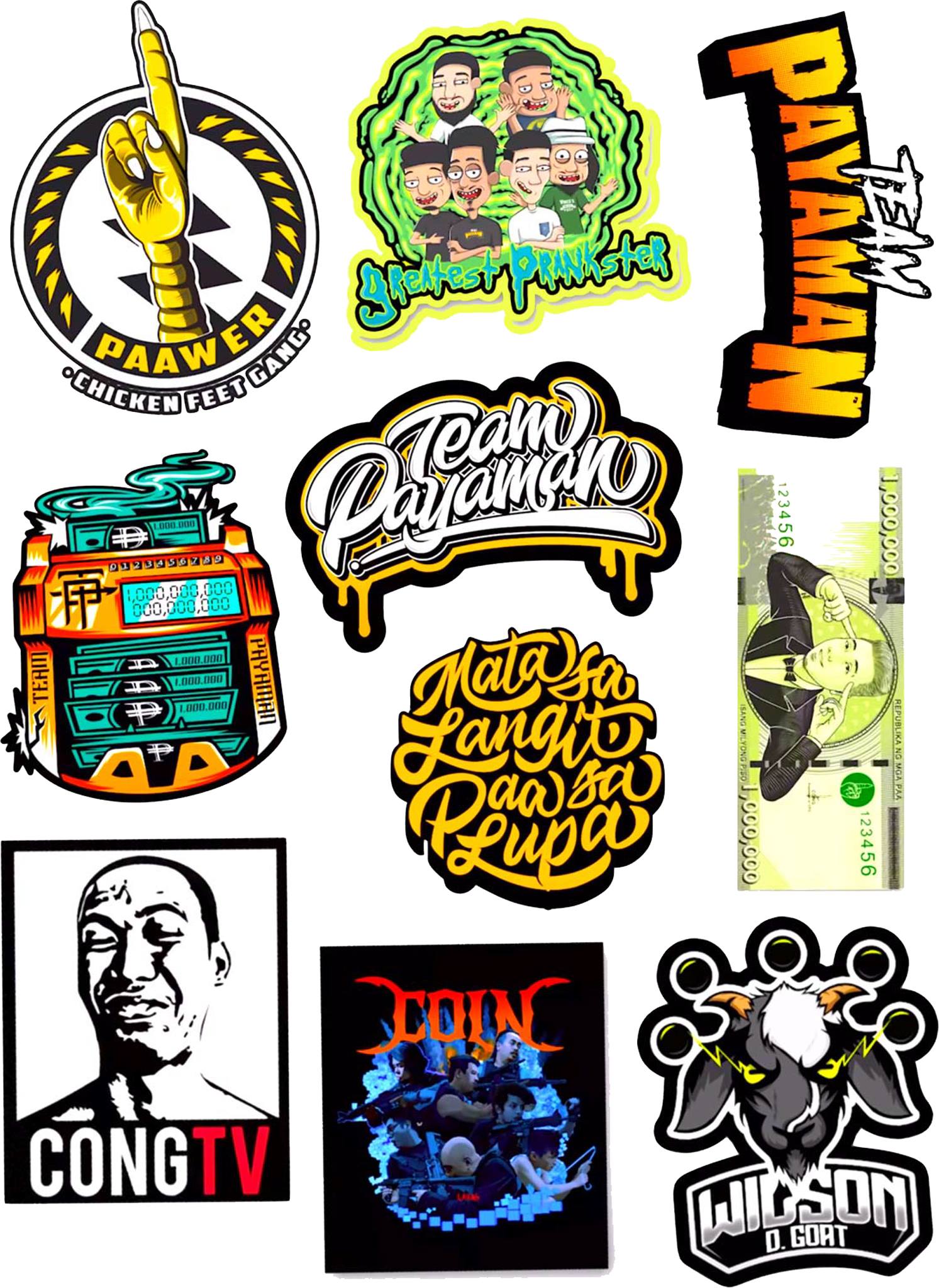 CONG TV TEAM PAYAMAN WATERPROOF HIGH QUALITY VINYL STICKER SET Lazada PH