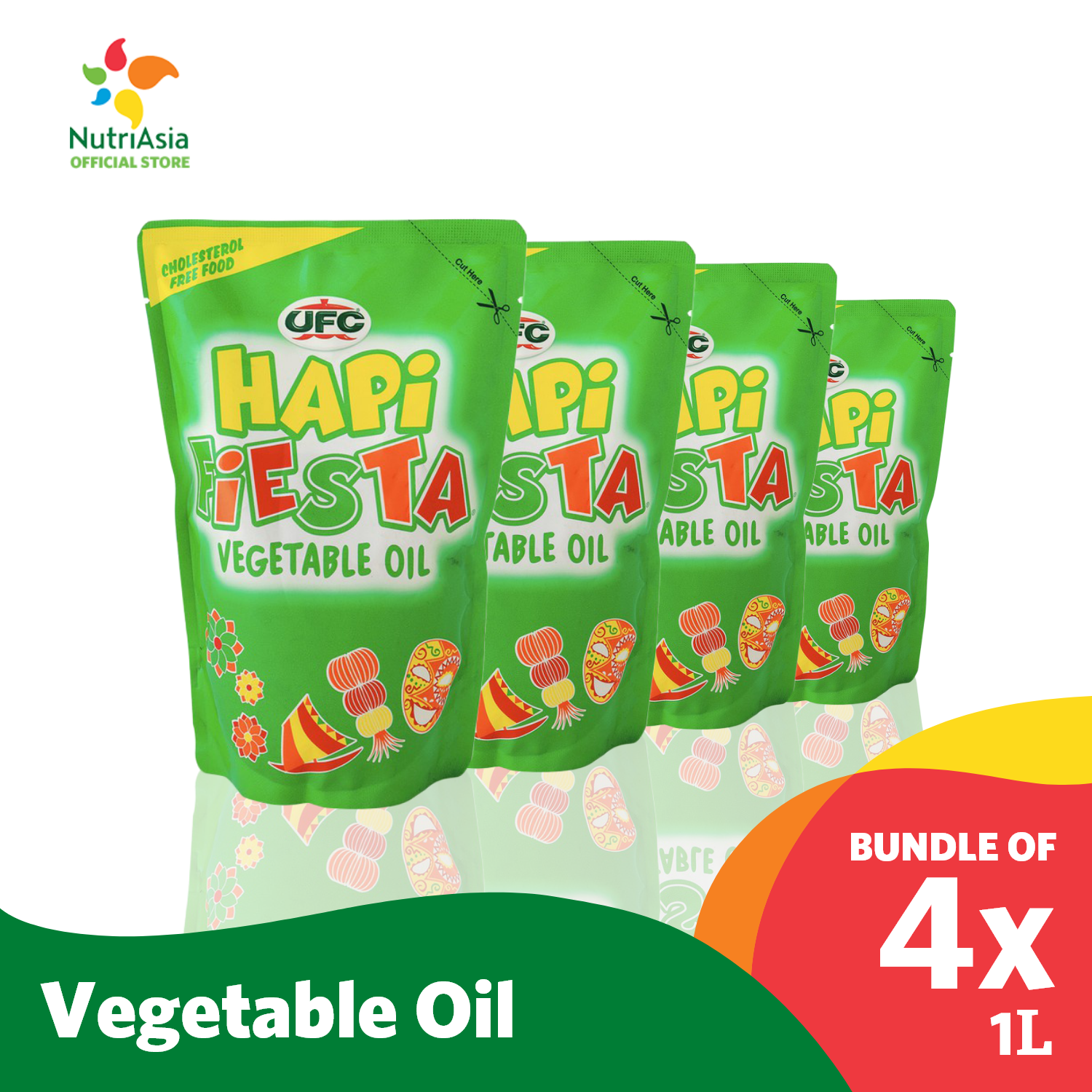 UFC Hapi Fiesta Vegetable Oil 1 L SUP Bundle of 4