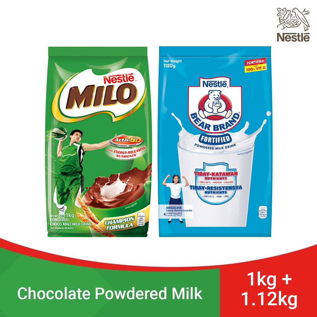 MILO Powdered Choco Malt Milk Drink 1kg and BEAR BRAND Fortified ...