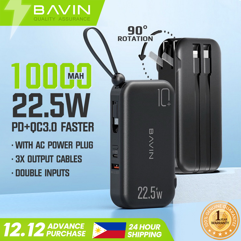 BAVIN PC032 10000MAH Multi-Functional Portable Powerbank Fast Charging ...