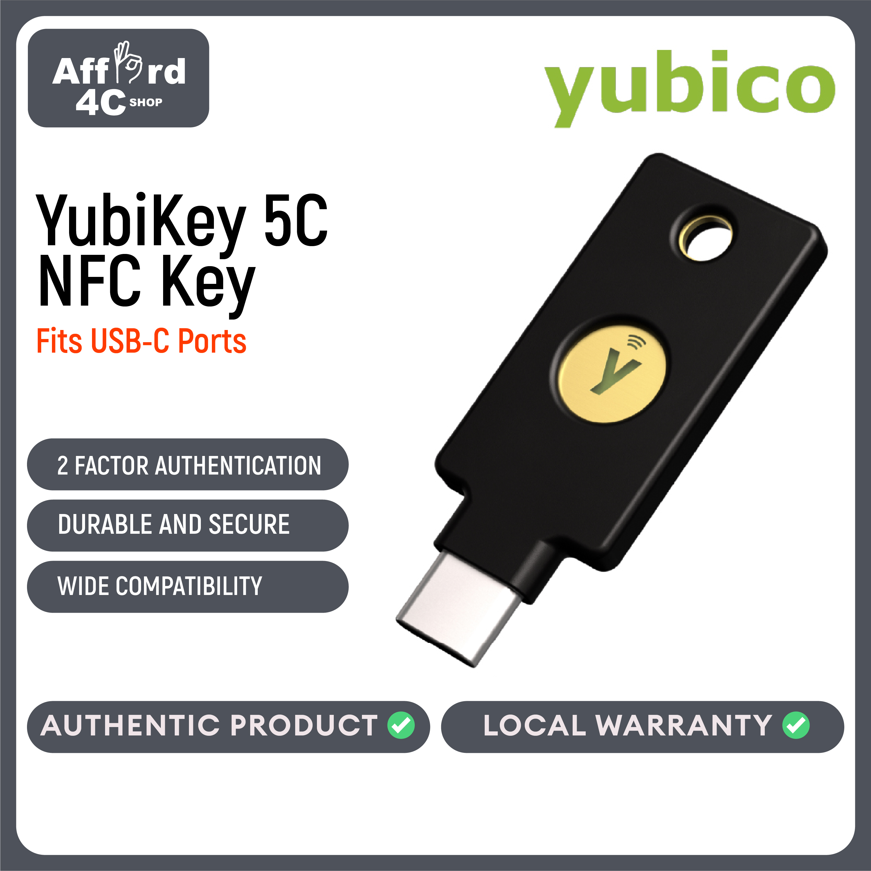 Yubico Yubikey 5c Nano Two Factor Authentication YubiKeys | Two Factor