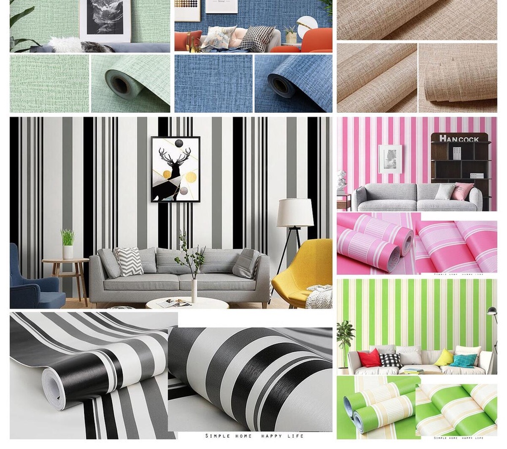 Shop Wanfish Green Stripe Wallpaper Design with great discounts and ...