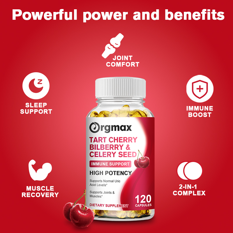 Uric Acid Flush For Gout Tart Cherry & Celery Seed Extract Capsules ...