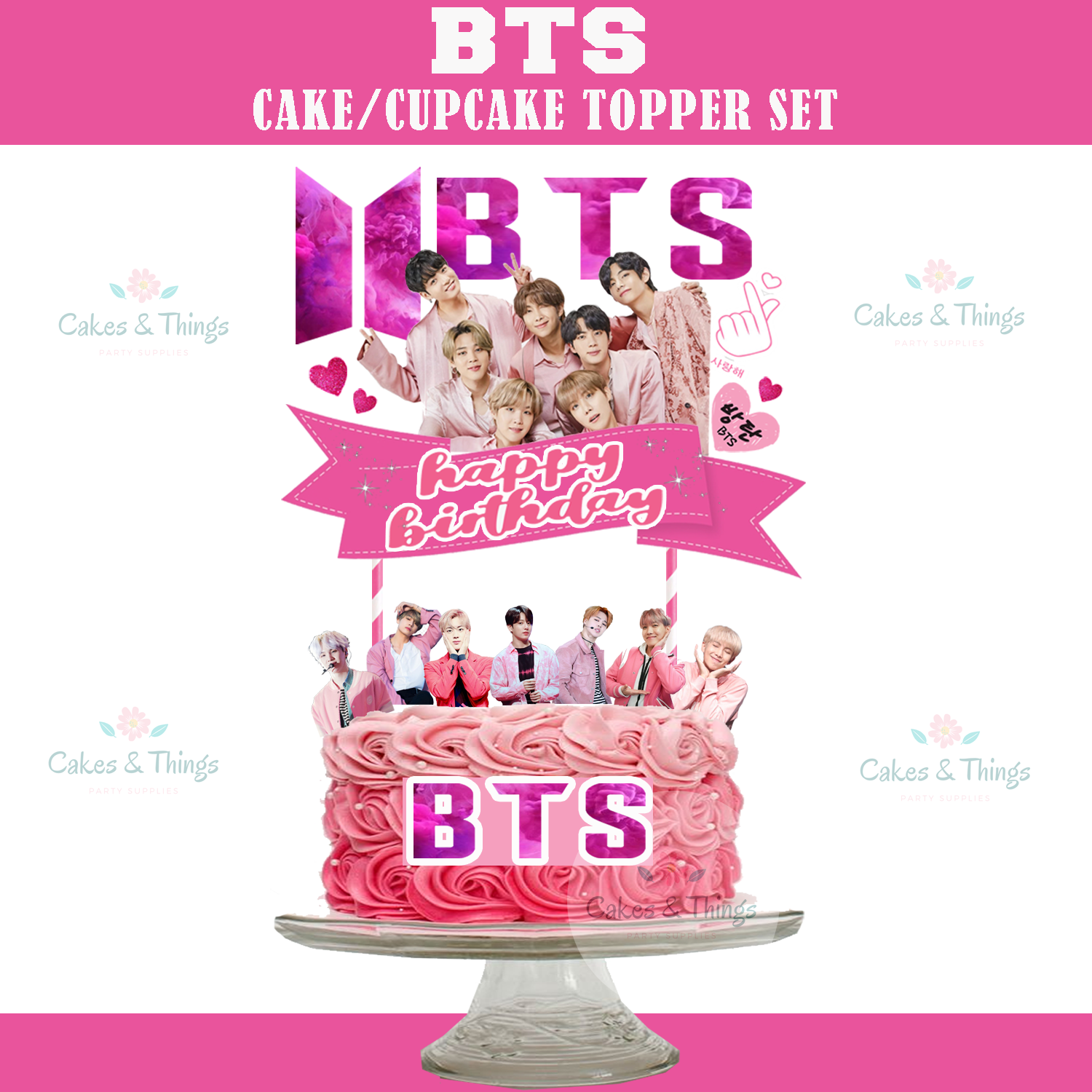 BTS Cake Topper- Instant Digital Download-Printable-PDF PNG, 43% OFF