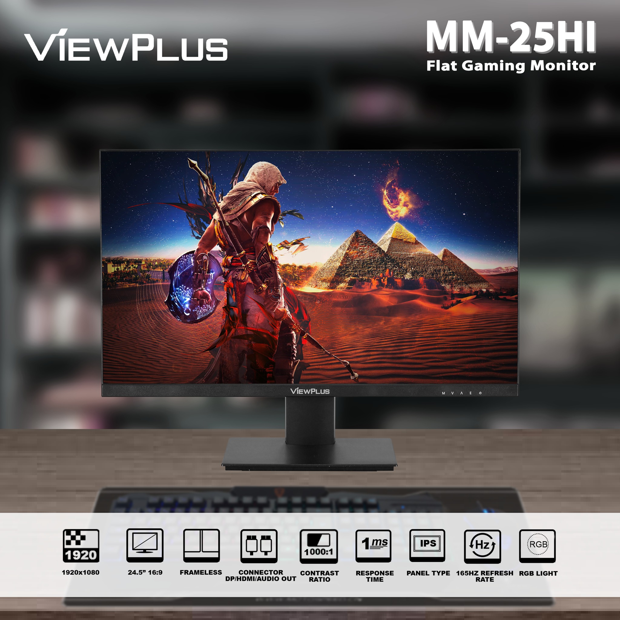 Netcodex.ph: ViewPlus 25” IPS 165Hz Gaming Monitor MM-25HI, FHD, DP ...