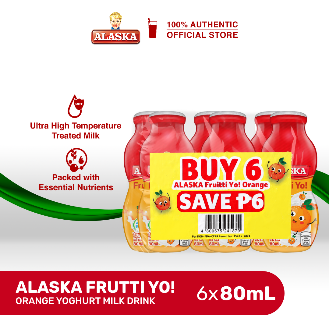 Alaska Fruitti Yo! Orange 80ml Buy 6, Save PHP6 (80mlx6)