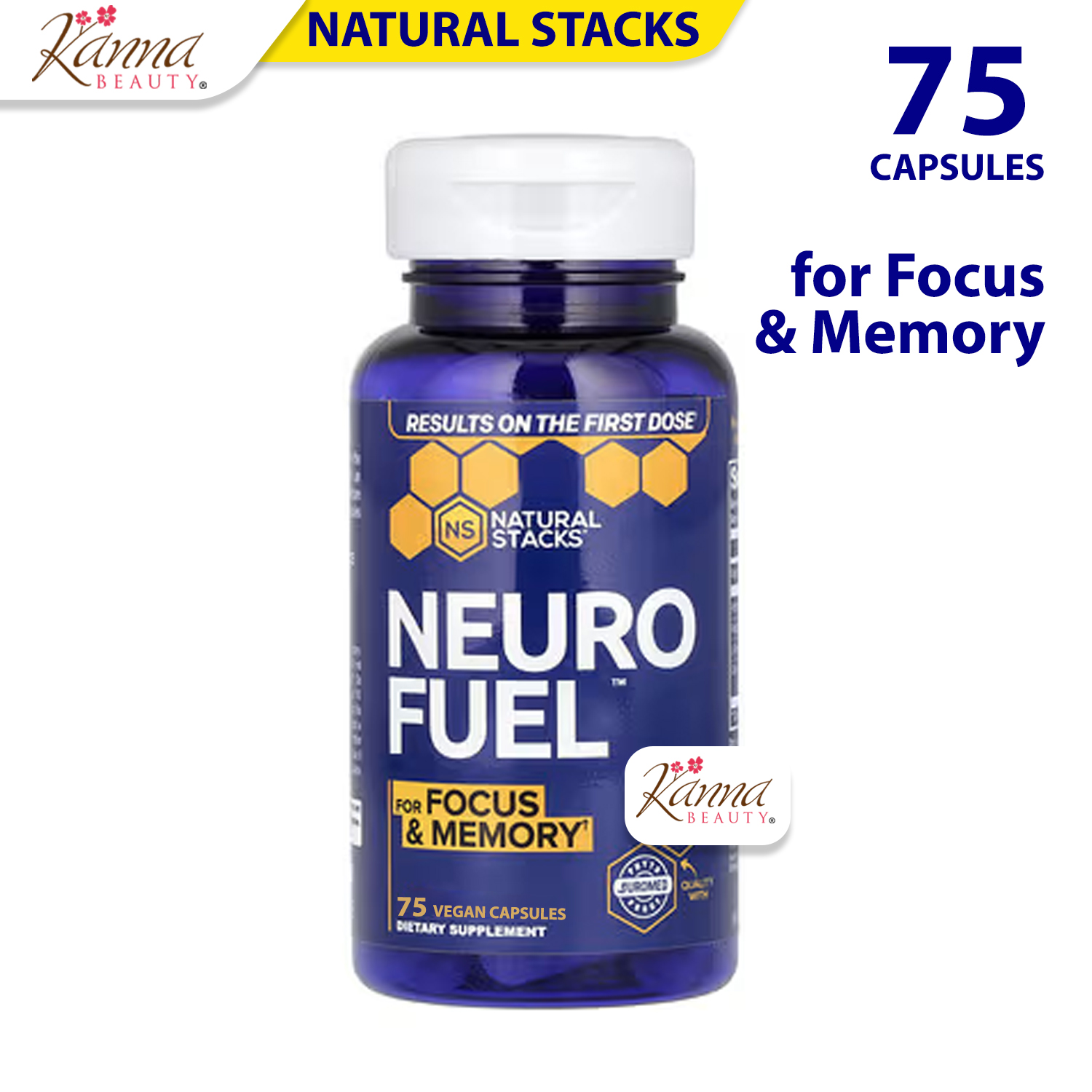 Natural Stacks Neuro Fuel for Focus & Memory | 75 Vegan Capsules ...
