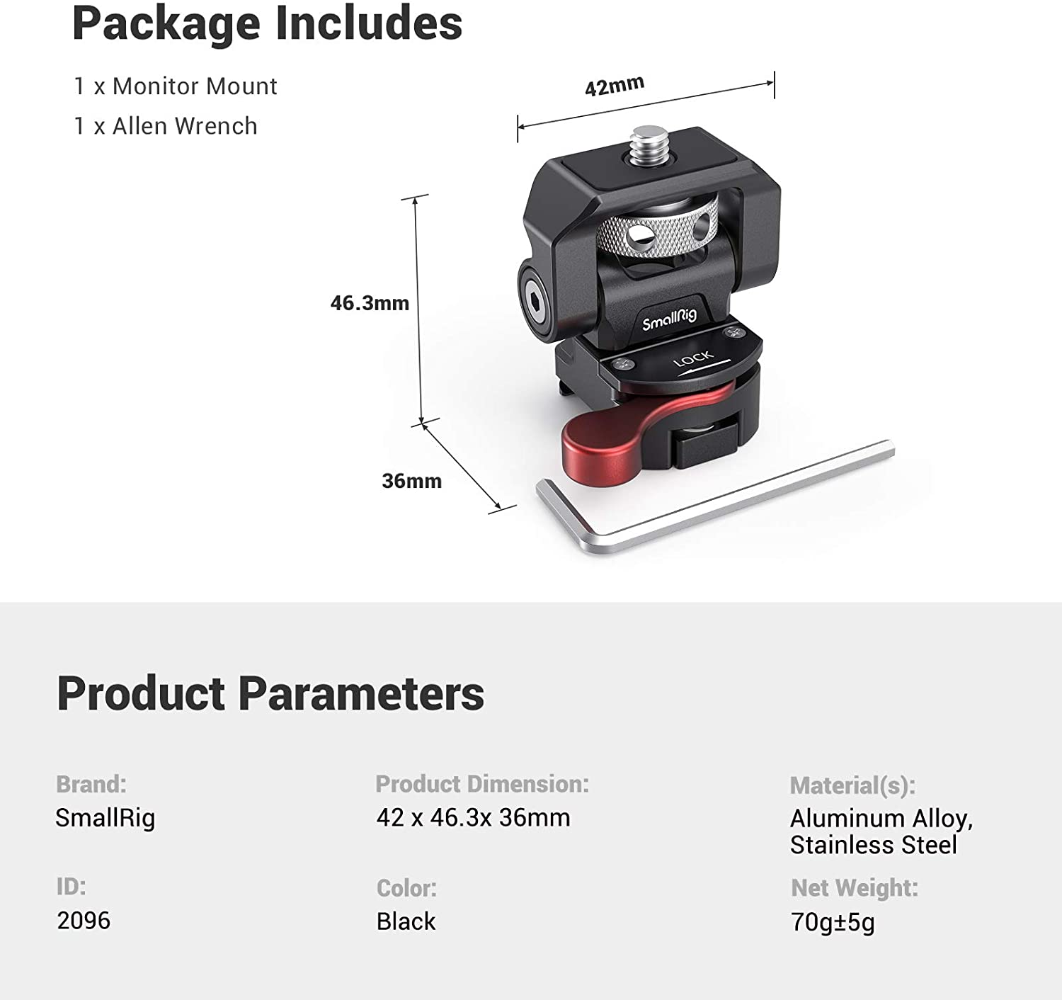 SmallRig Swivel and Tilt Adjustable Monitor Mount with NATO Clamp Moun ...