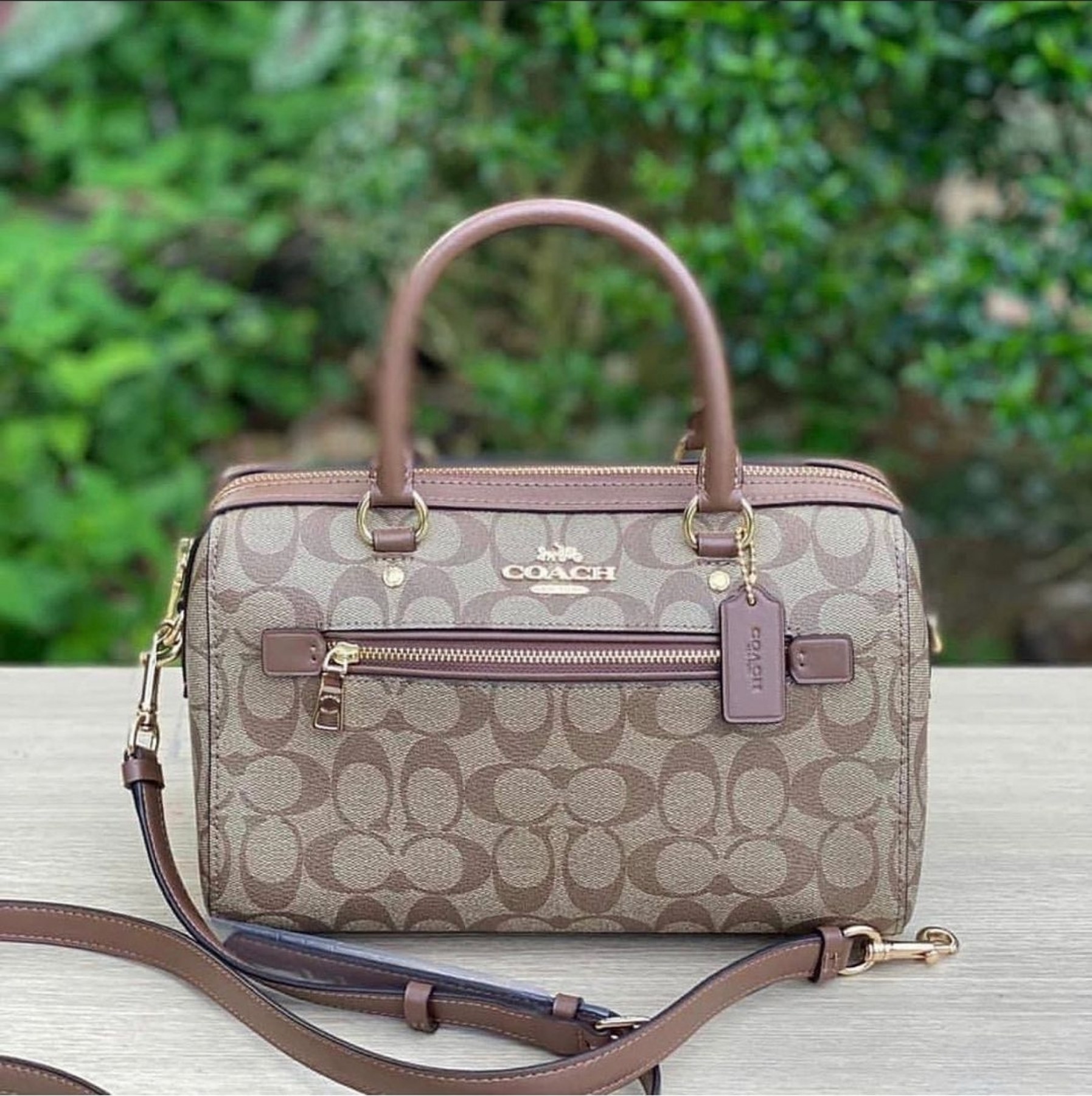 Review: The COACH ROWAN SATCHEL In Khaki Signature Canvas Is It A Gucci ...