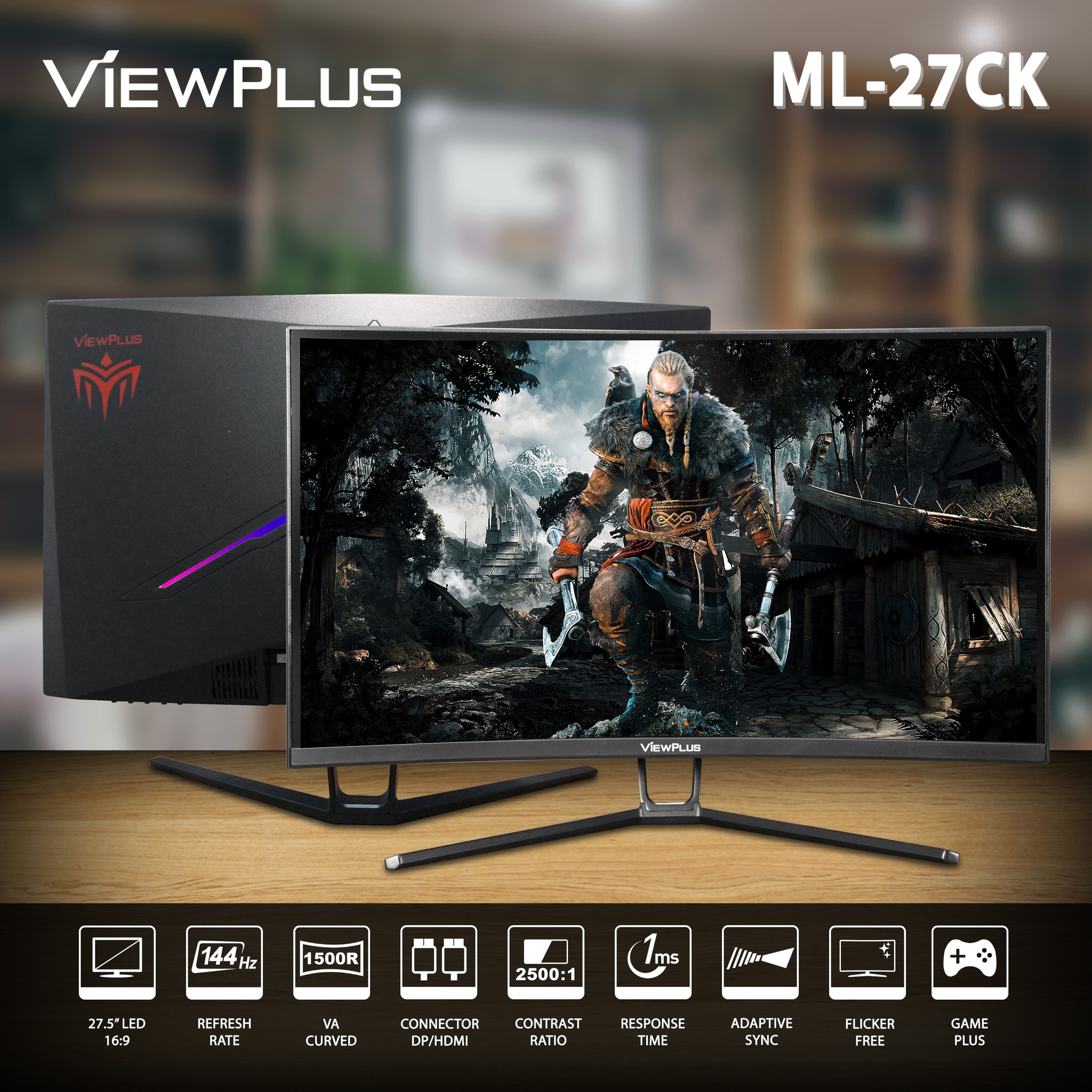 Netcodex.ph: ViewPlus ML-27CK 27" Curved QHD 2560 x 1440 144hz VA 3 ...