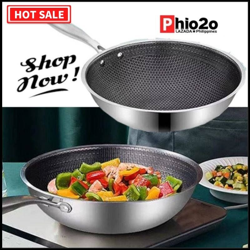 Hot sale 32cm ± 2cm - Non-stick Pan Stainless Steel Wok Oil Smokeless Frying Pan Kitchen Tools