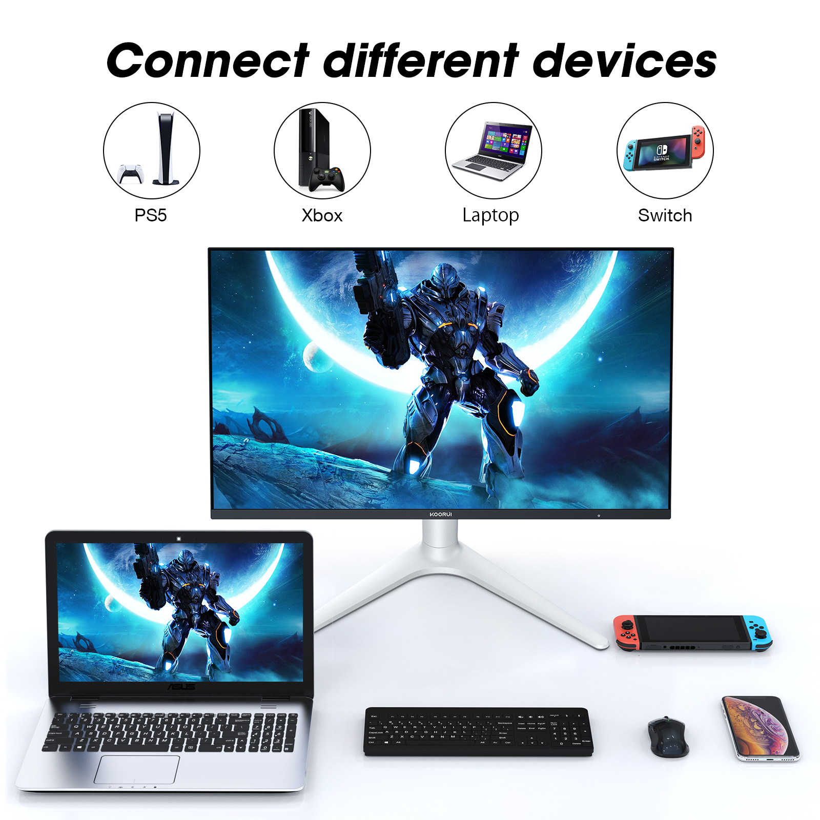 KOORUI GN10 27″ Gaming Monitor (powered by HKC) VA/Mini-LED Screen Type ...