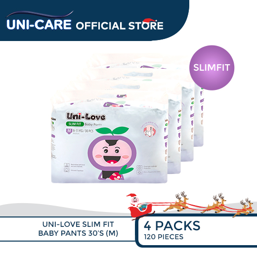 UniLove Slim Fit Baby Pants 30's (Medium) Pack of 4