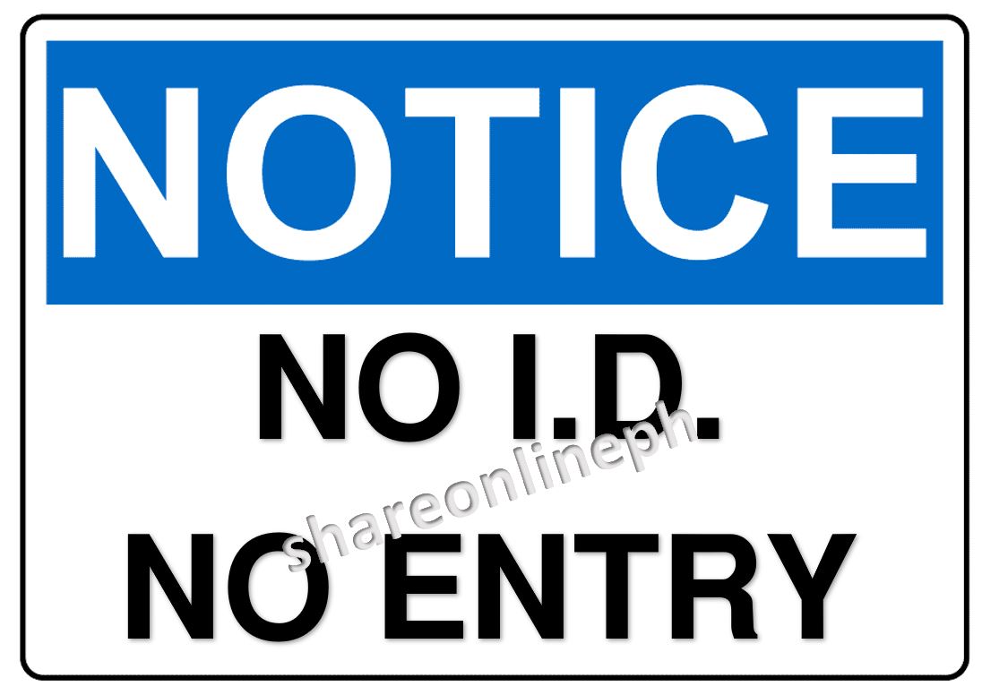 No Id No Entry Logo No Entry Board Stock Image Image: 19973491