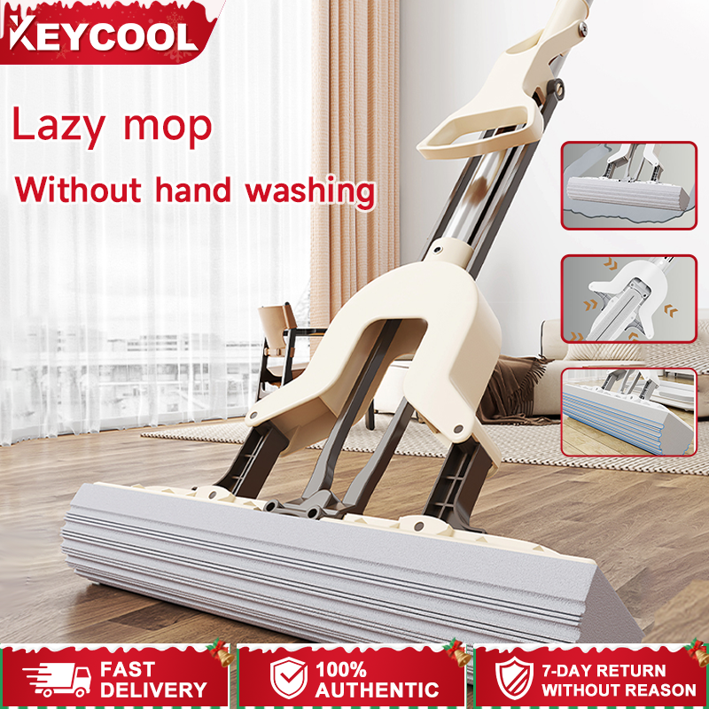 Shop 2 In 1 Dehydrated Mop 55cm Big Mop For Floor Mop With Squeezer ...