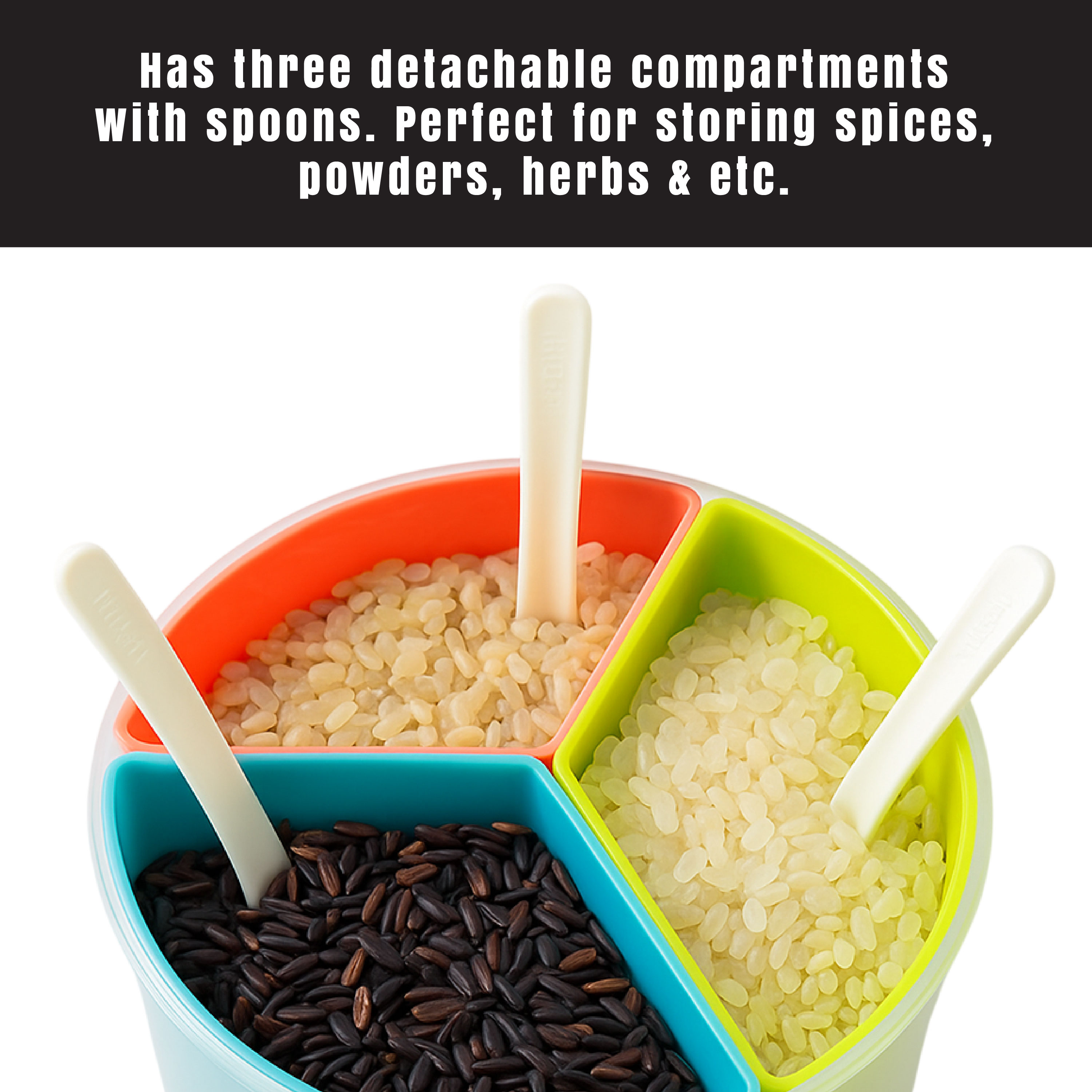 3in1 Seasoning Container with Handle & Spoons