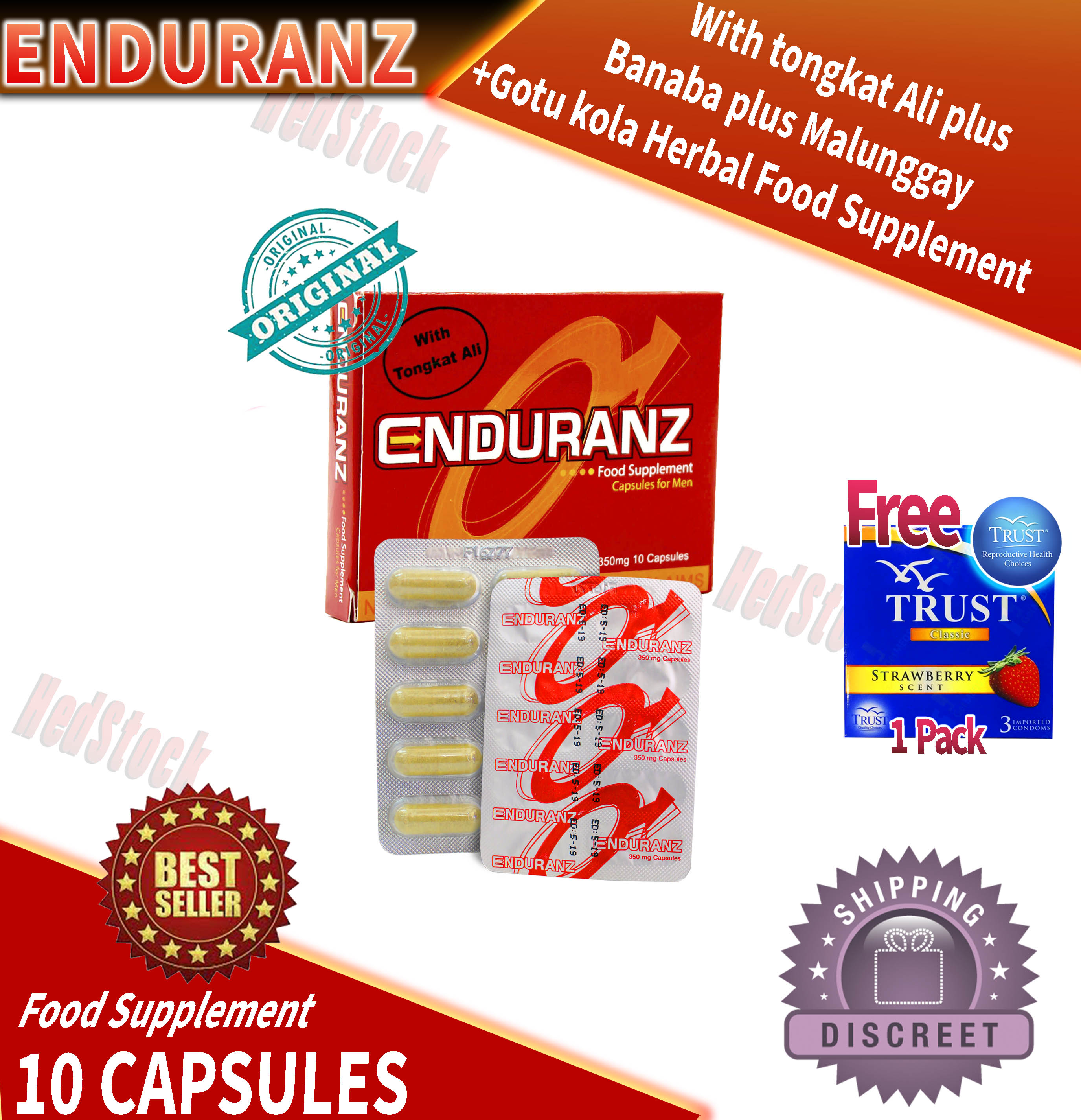 Enduranz Boxes 350mg 30 Capsules) Ampalaya Plus Bitter, 02/21/2024