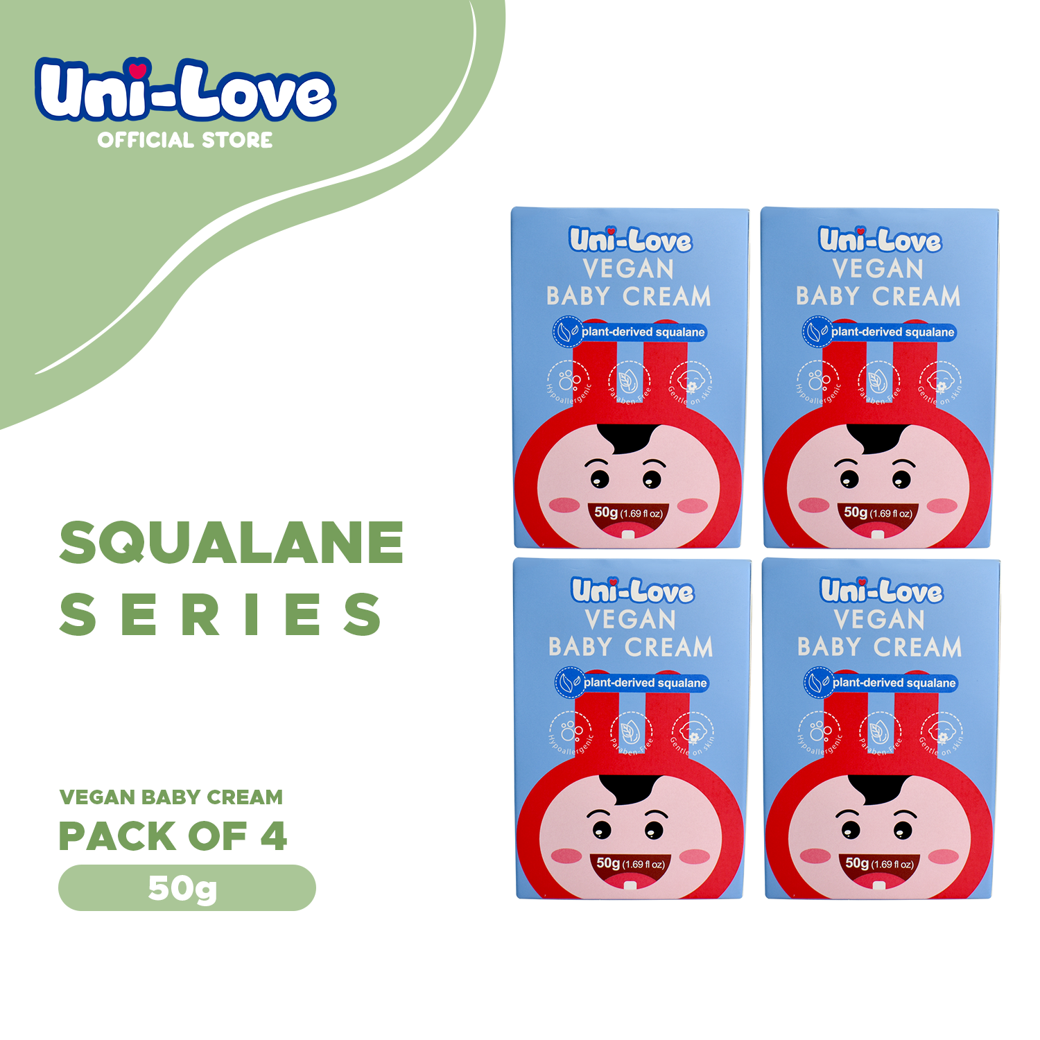 UniLove Vegan Baby Cream 50g Pack of 4