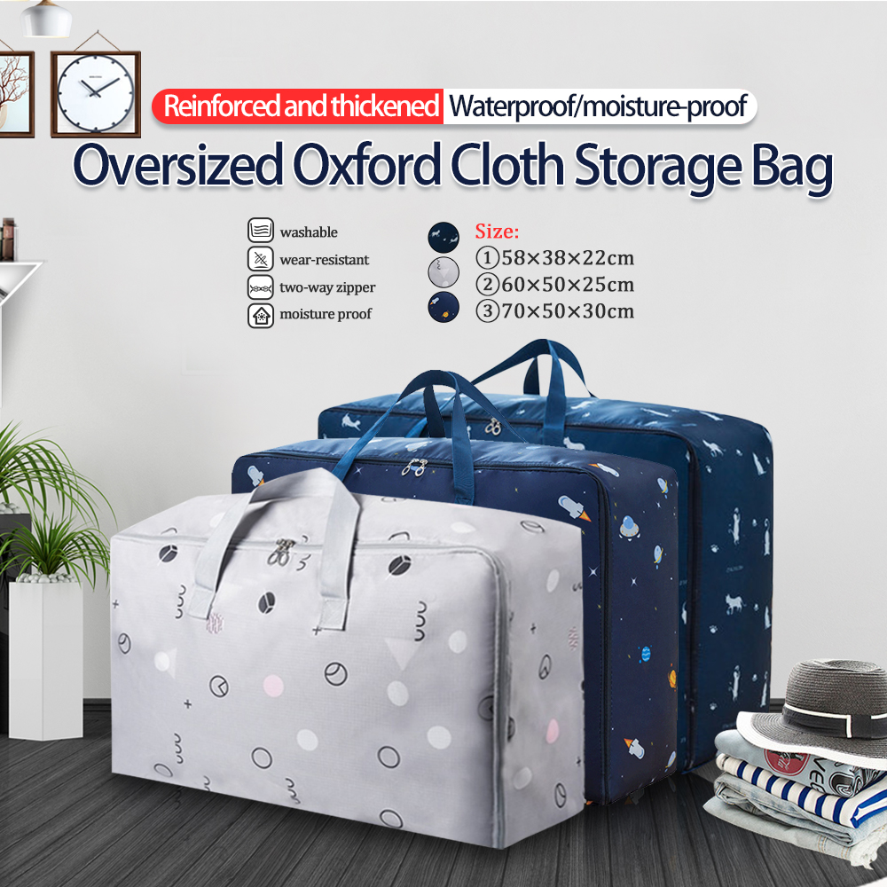Foldable Clothes Storage Bag Dustproof Waterproof Oxford Cloth Travel ...
