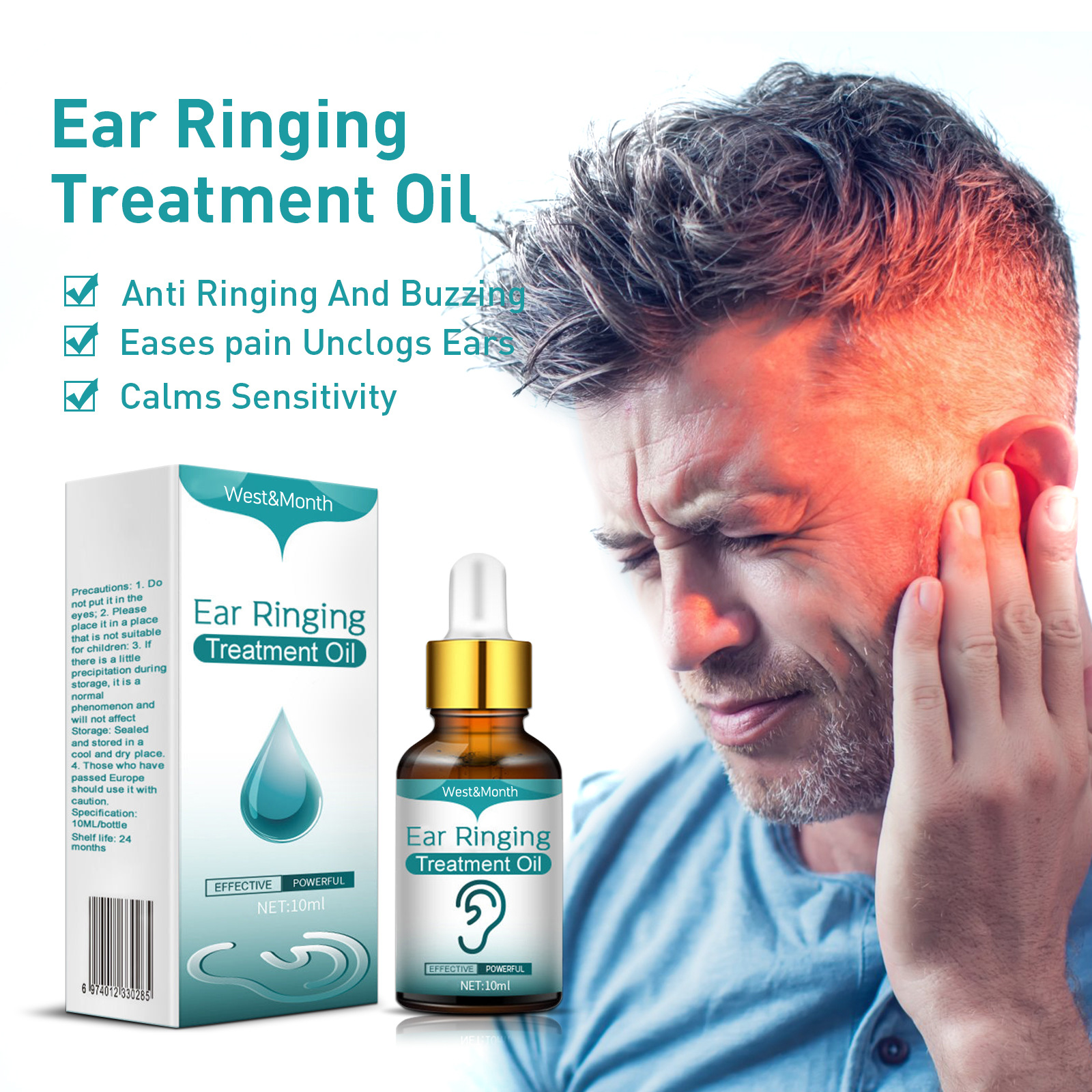 Clinere Ear Ringing Oil Relief Ear Drops To Help Stop Ringing In The