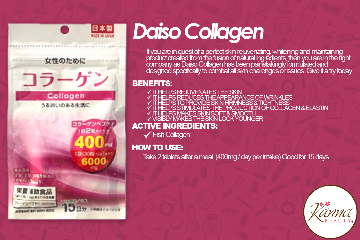 Daiso Collagen Tablet (15-day supply) SET of 2- NEW PACKAGING – Kanna ...