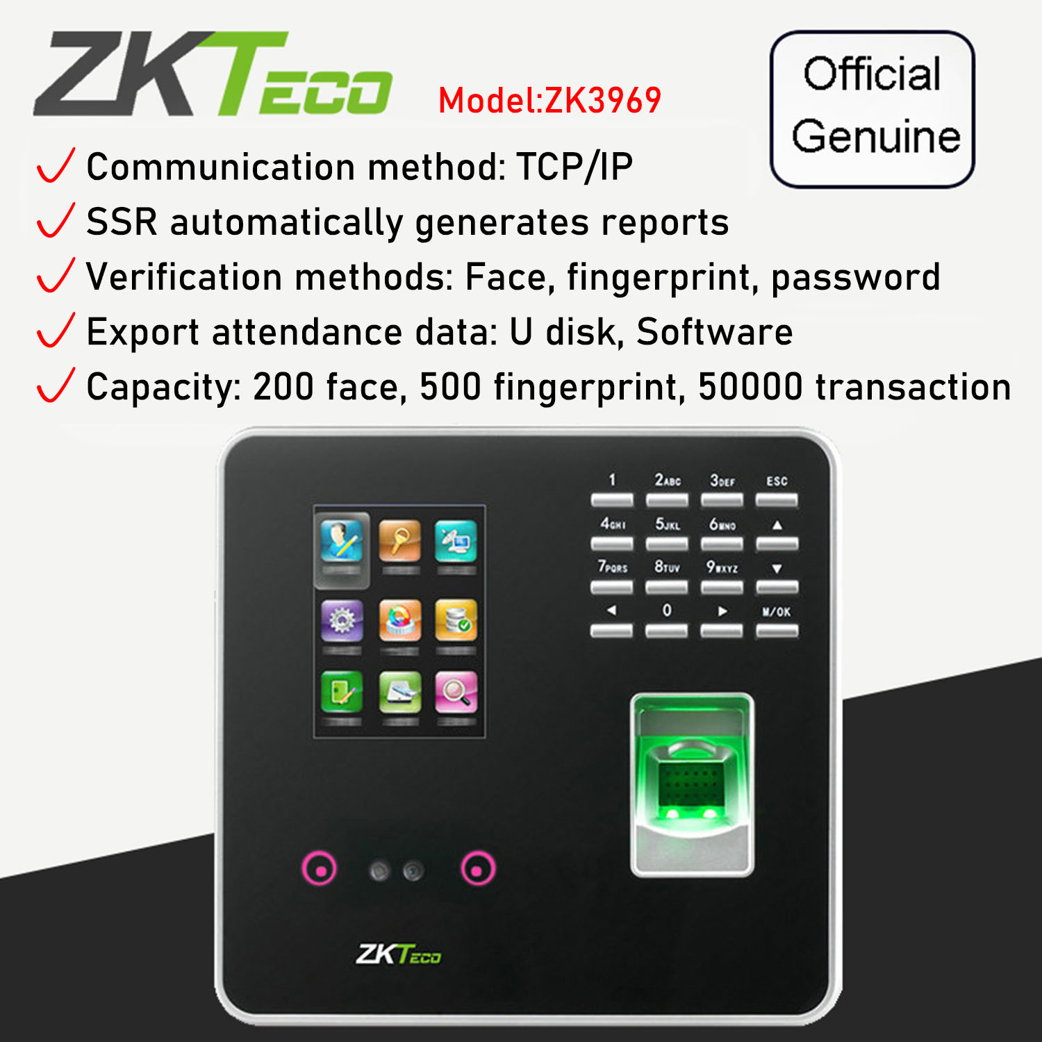 Shop Zkteco Wifi Biometric Face Recognition Fingerprint Time with great discounts and prices ...