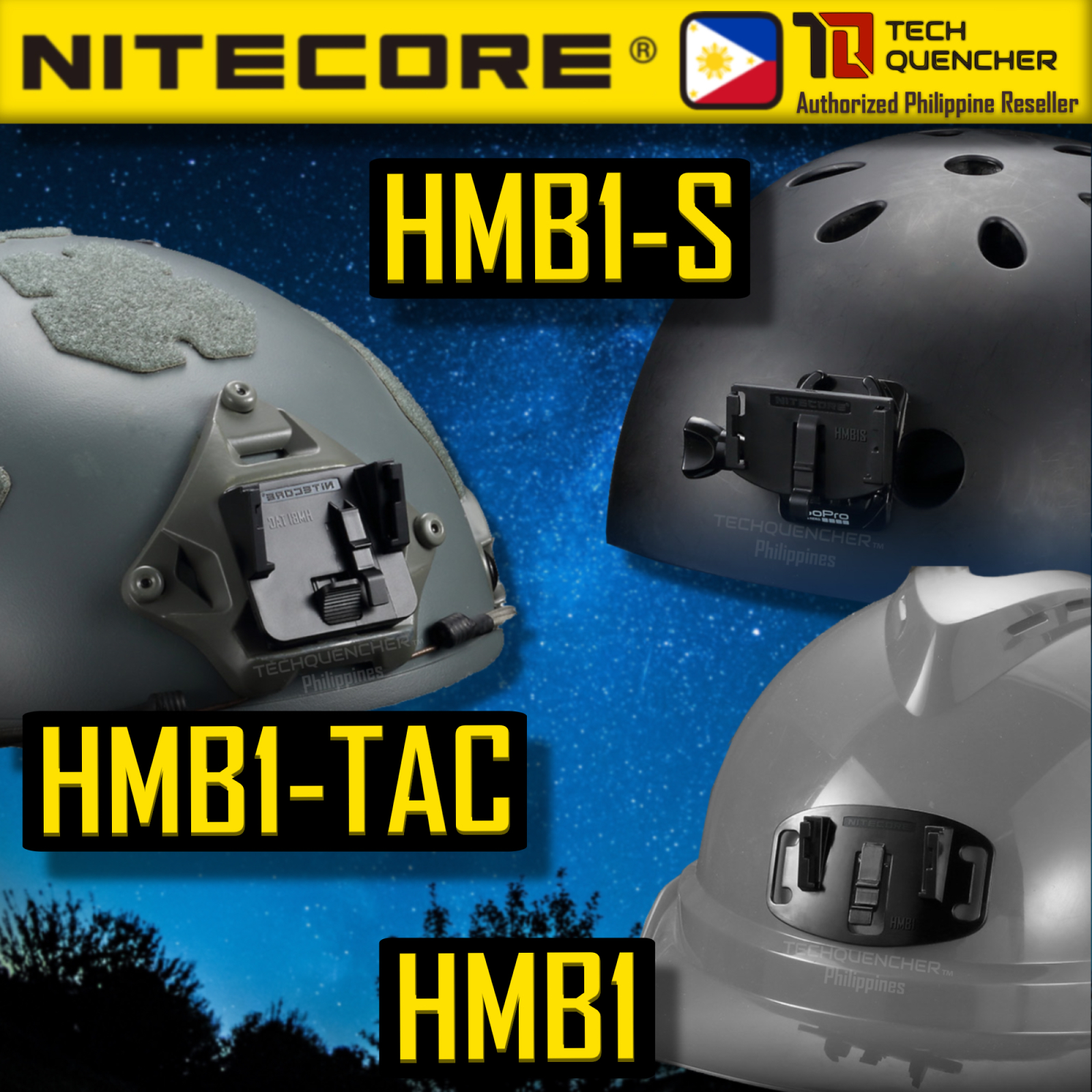 Nitecore Headlamp Bracket Universal Mounting Kit - Helmet - HMB HLB Se ...