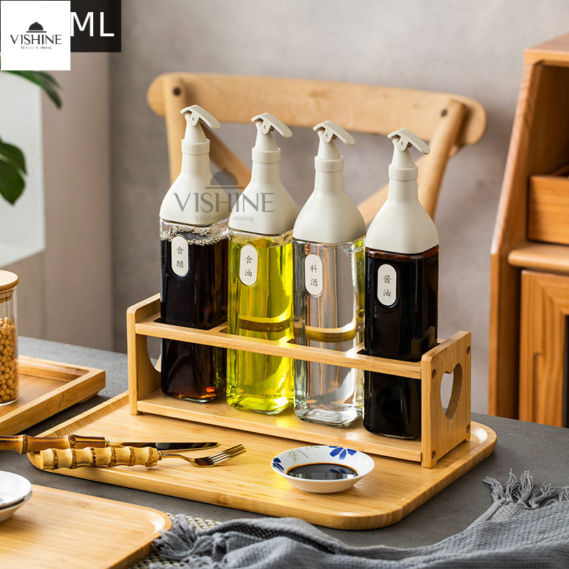 Glass Oil Pot Leak-Proof Seasoning Oil Bottle Soy Sauce Vinegar Sesame ...