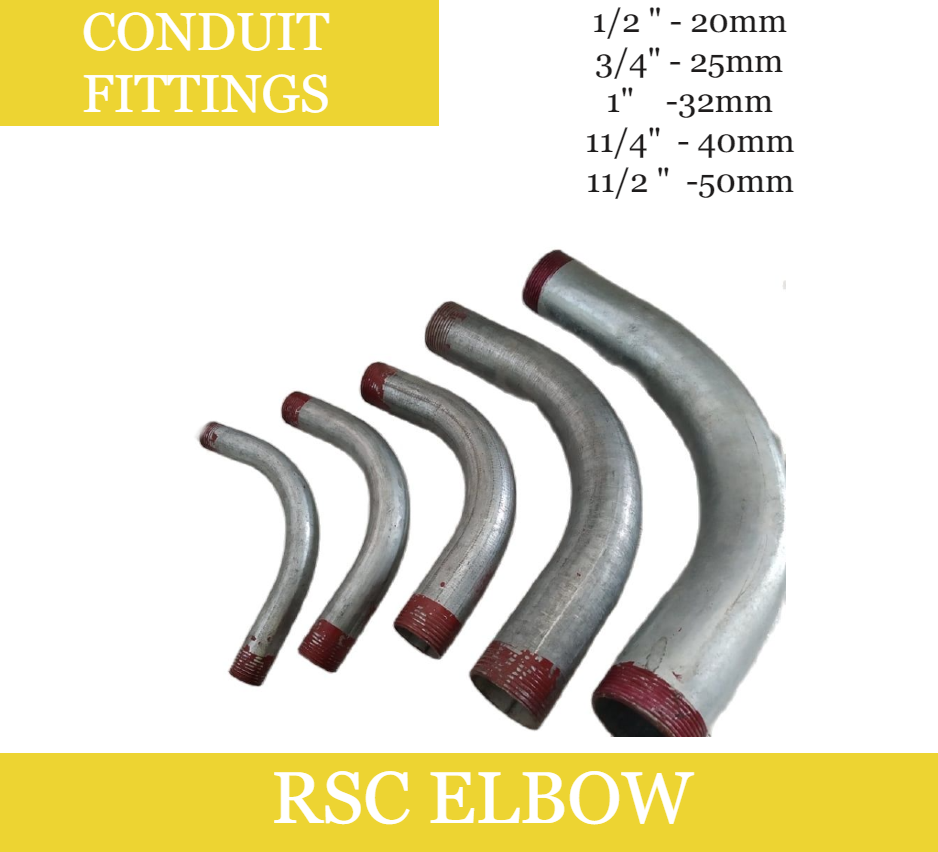 Rigid Steel Conduit RSC Long Elbow 1/2" 3/4" 1" 1-1/4" 1-1/2" Shopee ...