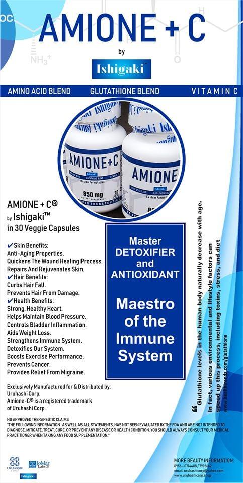 Amione Plus Vitamin C by Ishigaki Glutathione Blend (30 Capsules x ...