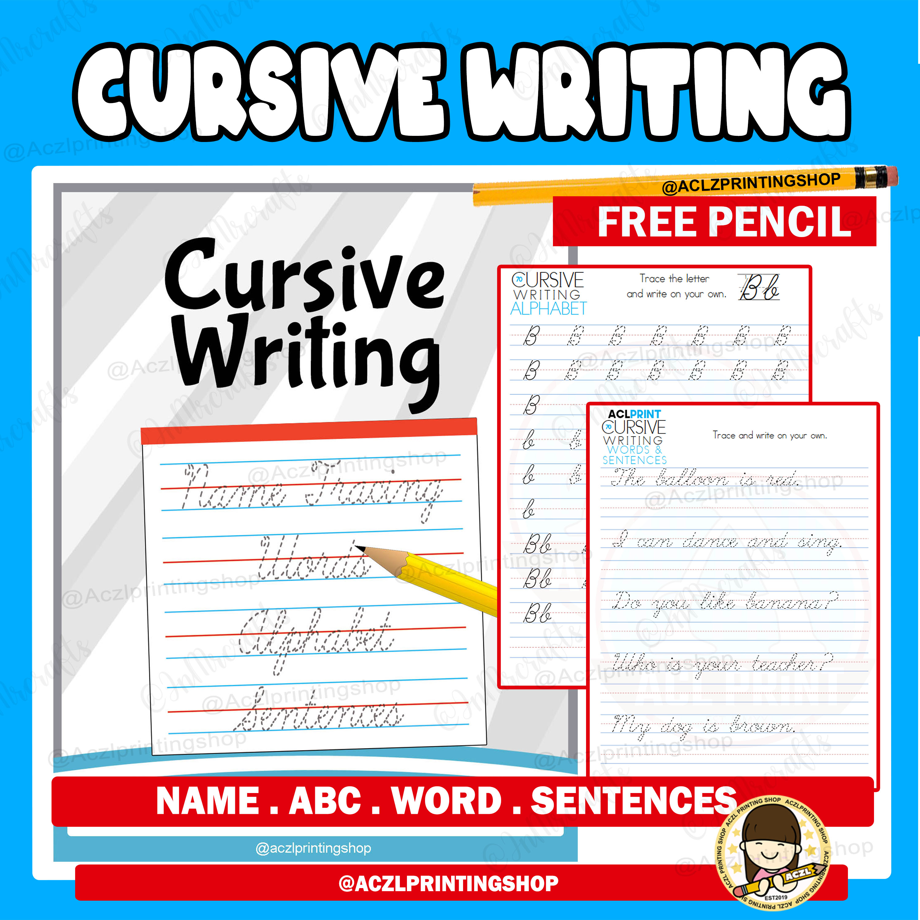 Shop Cursive Writing Practice Book Personalozed with great discounts ...