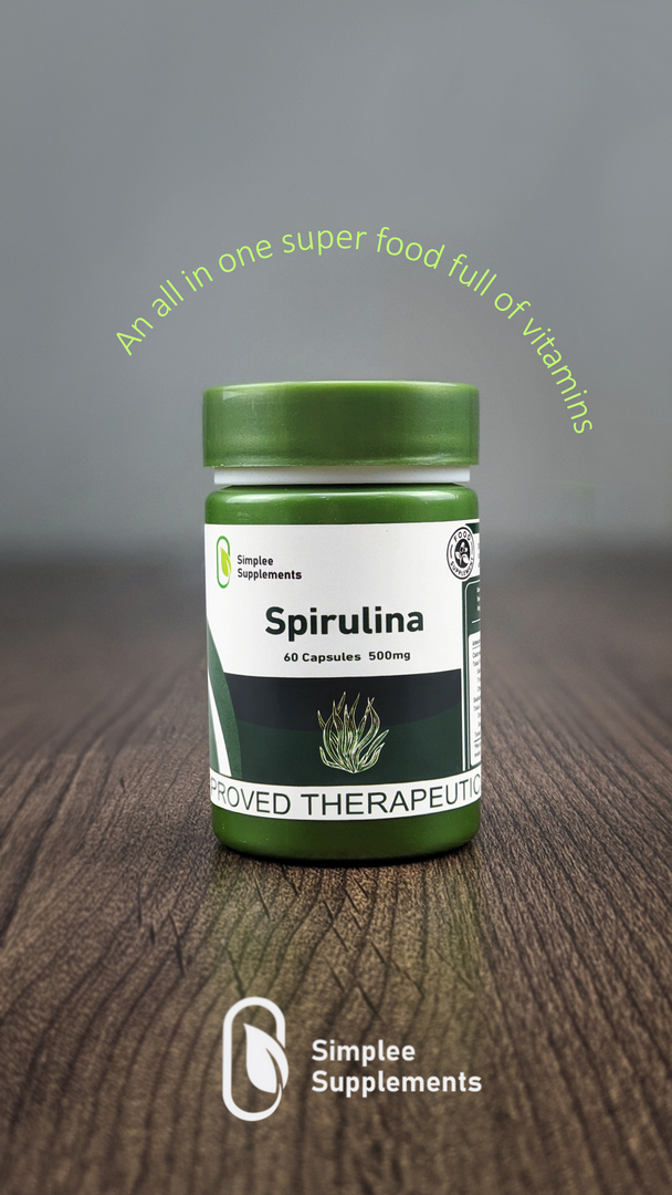 Simplee Spirulina Capsule Supplement 500mg 60 capsules – Kanna Beauty