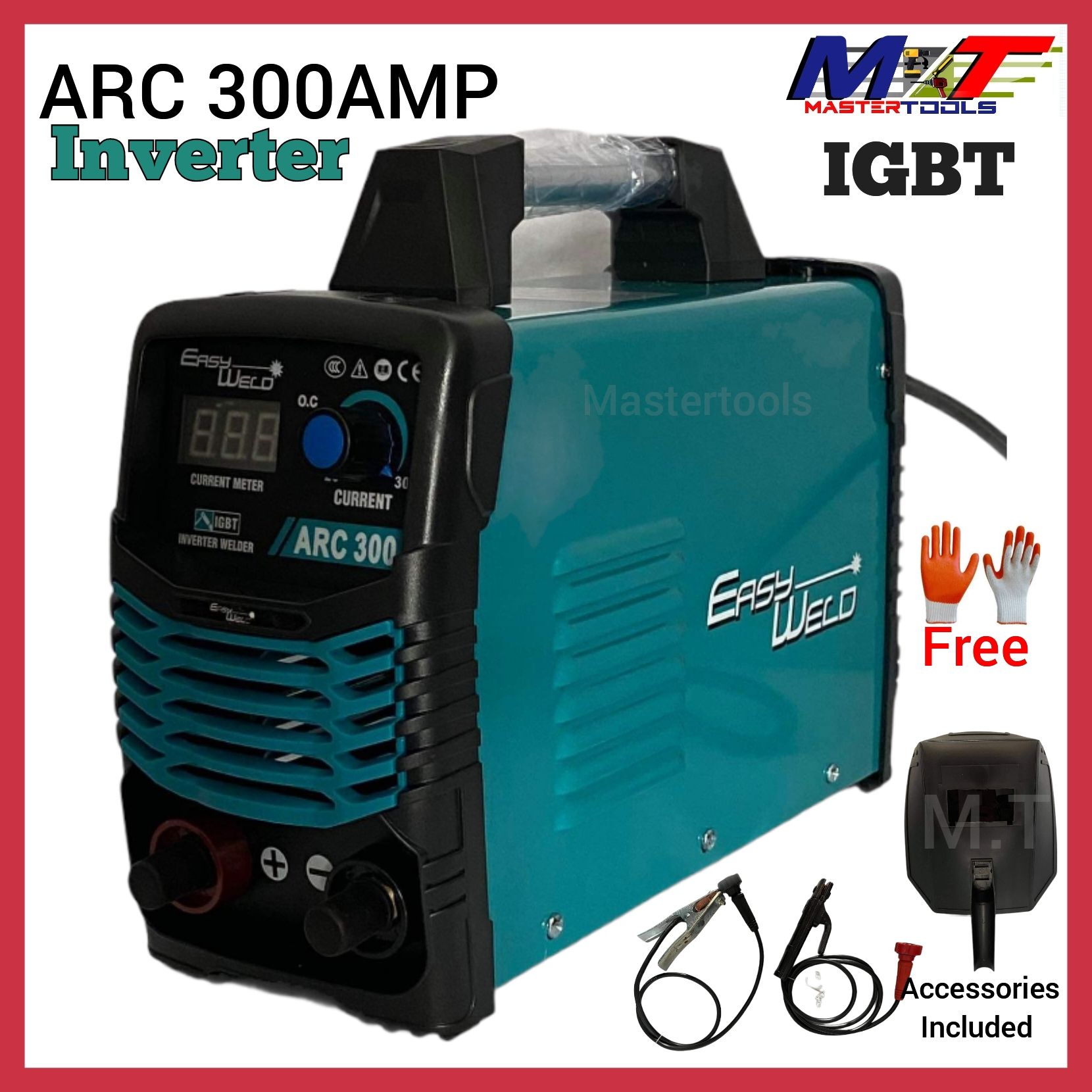 Easyweld Arc Inverter Welding Machine 300amp IGBT free gloves