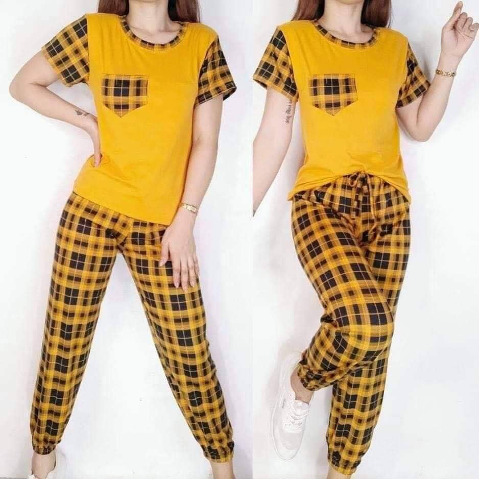 terno jogger pants for women set terno woven checkered korean style ...