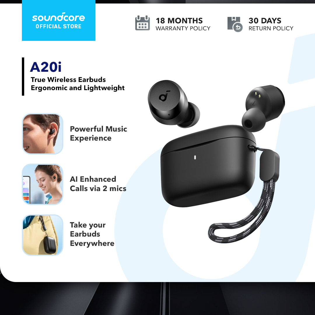 Soundcore by Anker A20i, Bluetooth 5.3 Earphones, IPX5, BassUp EQ, 28 ...