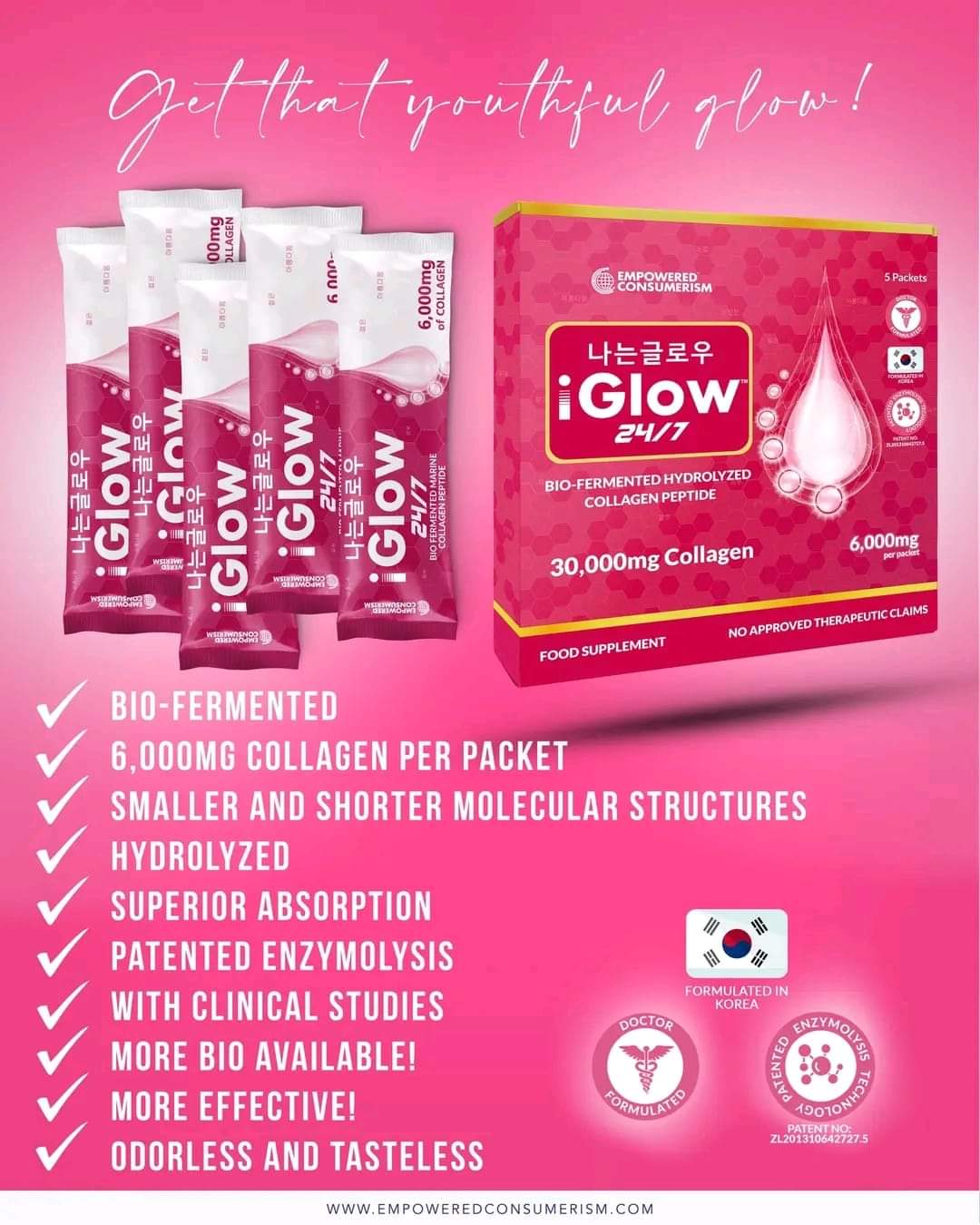 ORIGINAL I GLOW 24 7 COLLLAGEN 5 sachets Collagen Powder Supplement Empowered Consumerism Collagen Lazada Return And Refund Guarantee Lazada Lazada PH