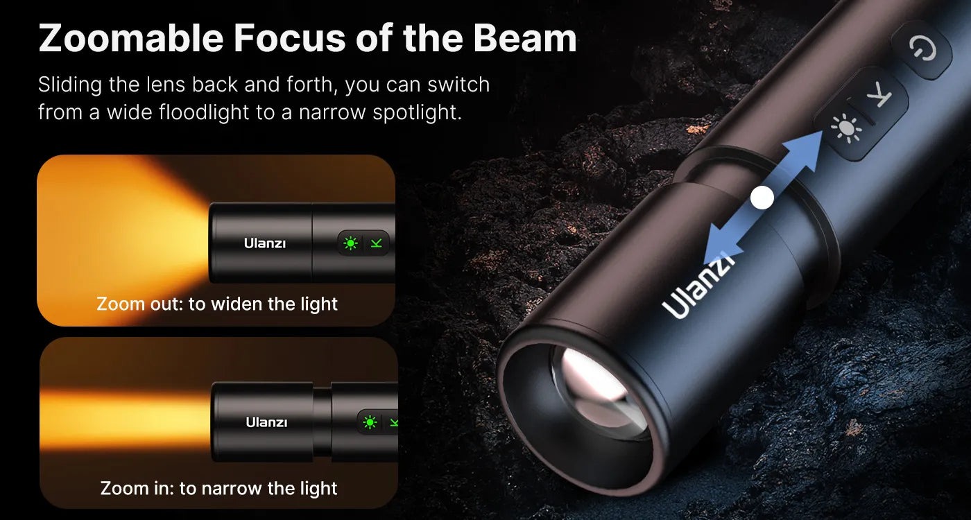 Ulanzi LM07 Bi-Color 2000mAh Flashlight with 2000K - 8000K CCT Color T ...