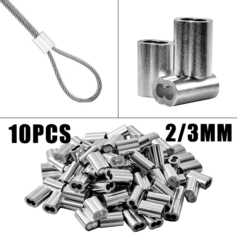Crimping Sleeves BESTYASH 50PCS Aluminum Double Barrel Cable Crimp ...