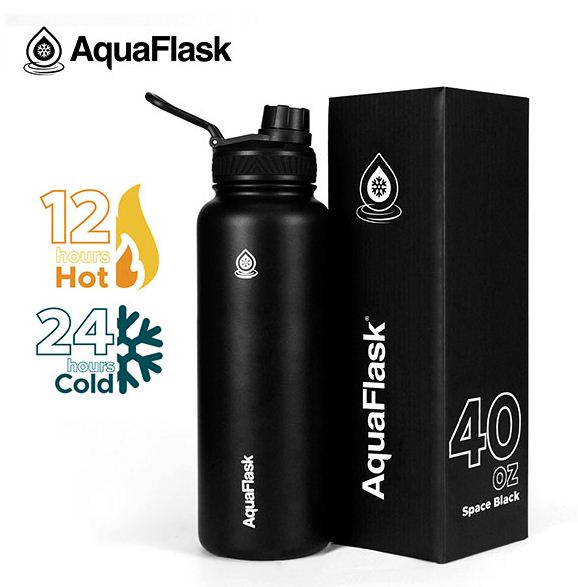 AQUAFLASK (40oz) AQUA FLASK Wide mouth w/ flip cap Vacuum Insulated ...