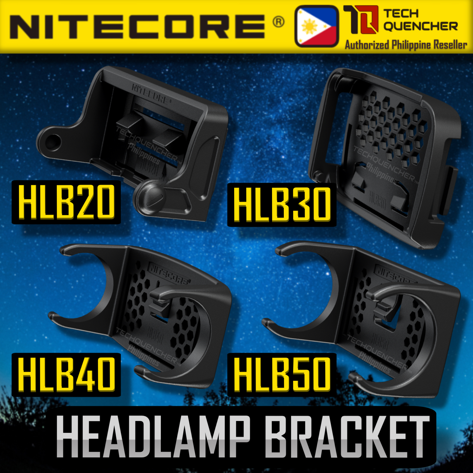 Nitecore Headlamp Bracket Universal Mounting Kit - Helmet - HMB HLB Se ...