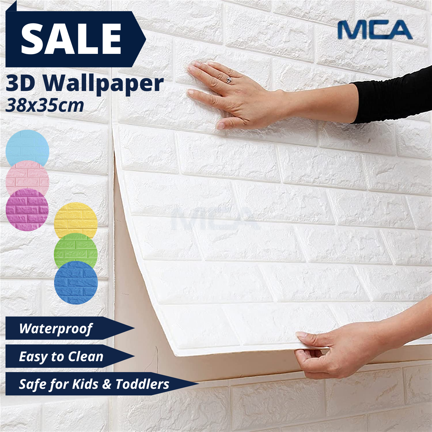 MCA 1 Pc Wall Paper 3D Adhesive Water Proof Wallpaper Design Sticker ...