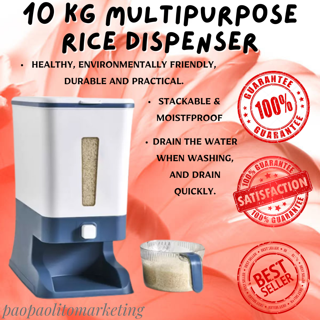 Best Seller 10 KG MULTIPURPOSE RICE DISPENSER | 10 kg Rice Bucket ...