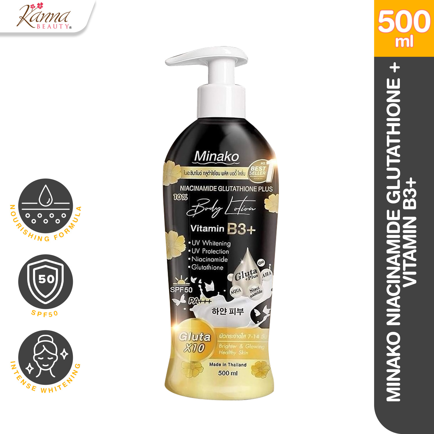 Minako Niacinamide Glutathione Plus 10% Body Lotion 500ml – Kanna Beauty