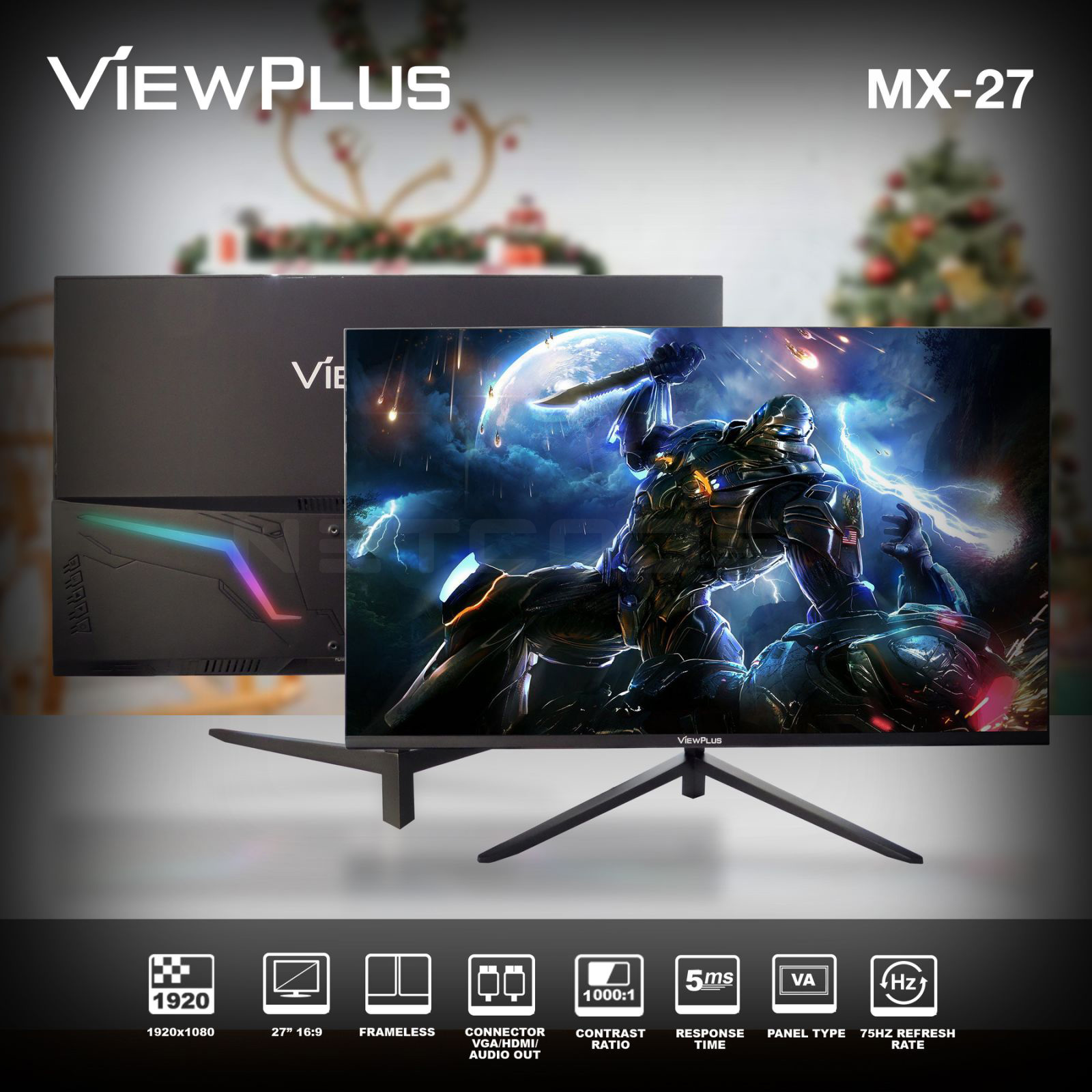 Netcodex.ph: ViewPlus MX-27 27" VA 75hz 5ms 1080p Frameless Monitor w ...