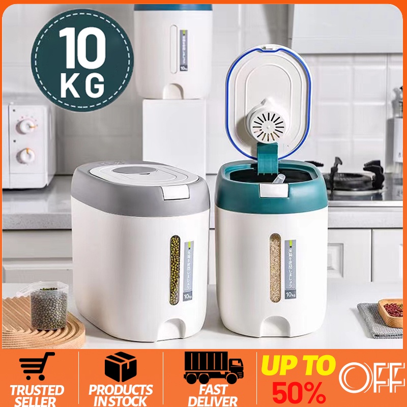 10kg Rice Dispenser Rice storage box nano barrel insect-proof moisture ...